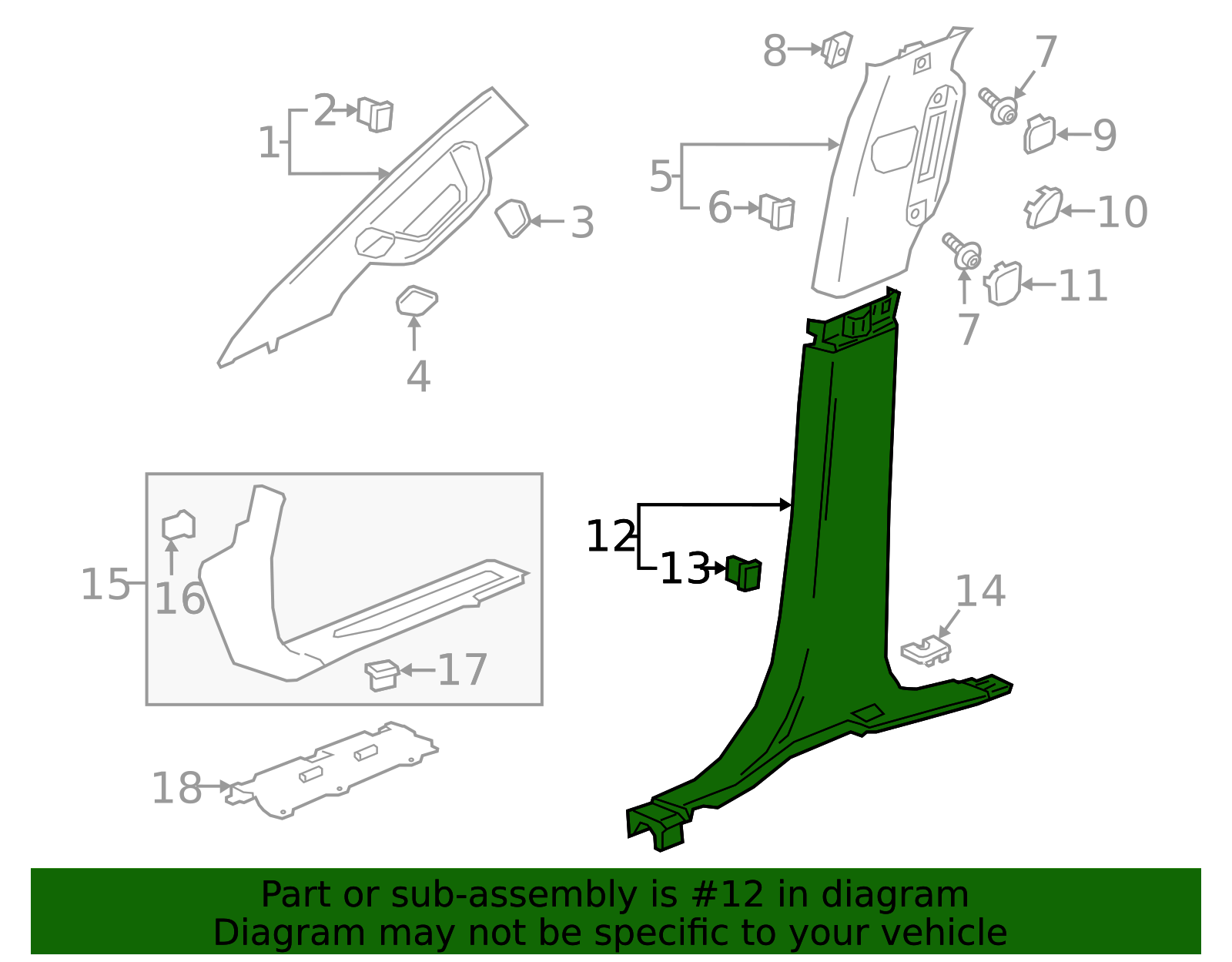 2019-2025 GM Lower Center Pillar Trim 86527318 GM | GMPartsDirect.com