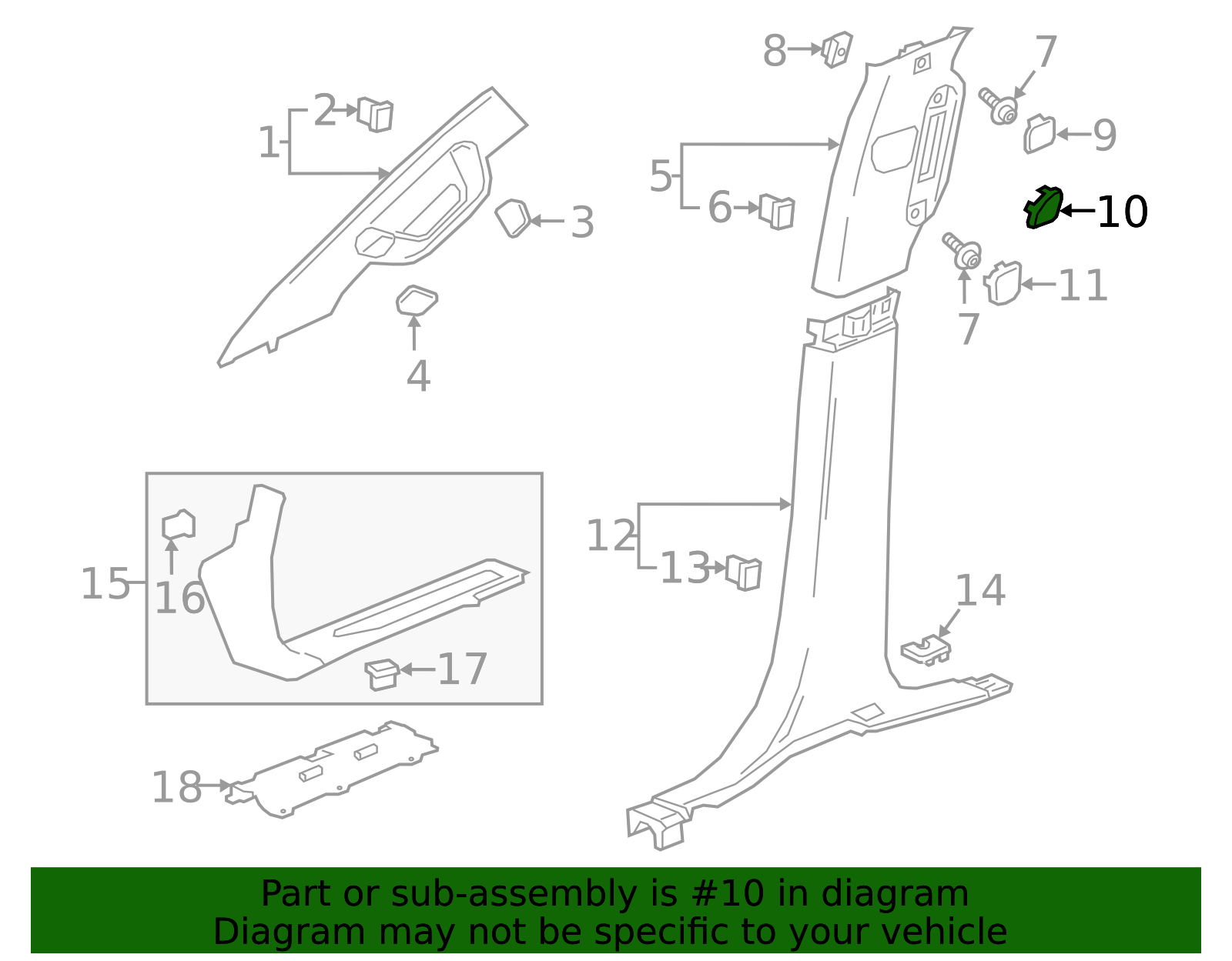 2019-2023 GM Upper Center Pillar Trim Cover 84485575 GM | GMPartsDirect.com
