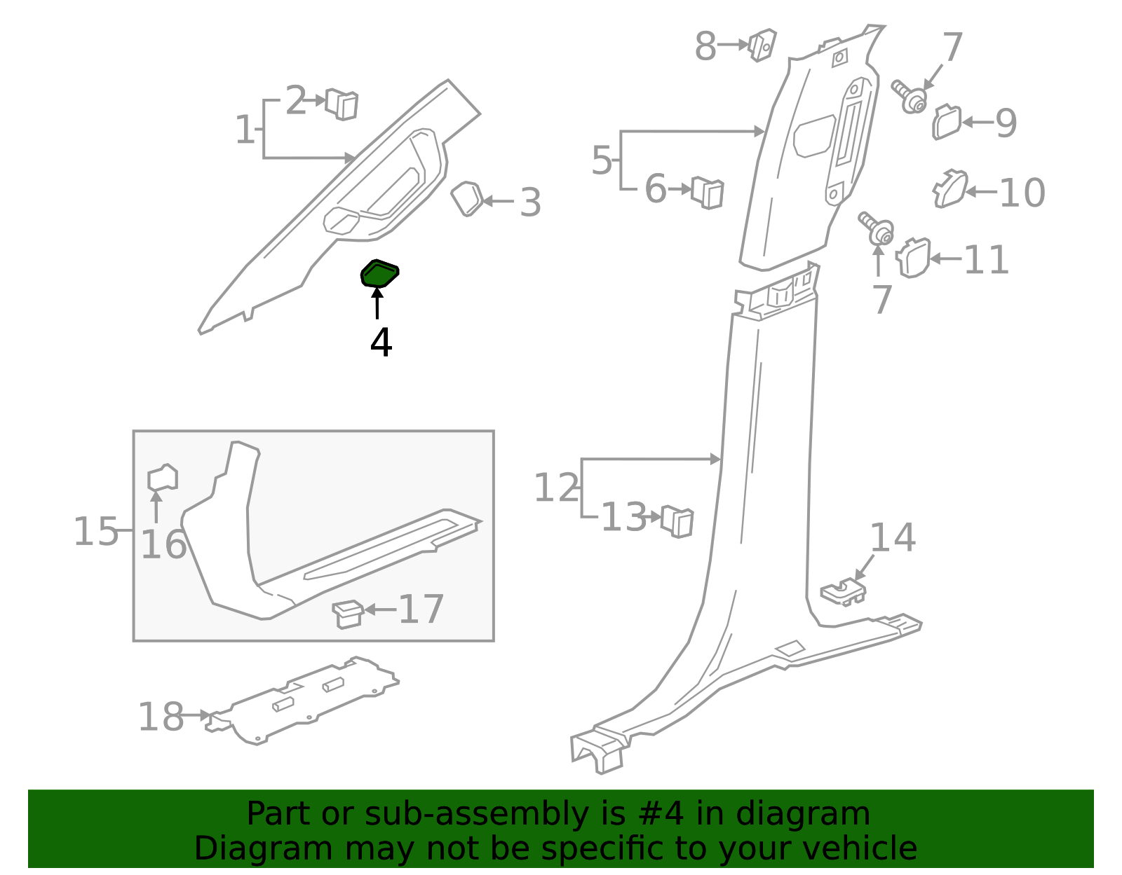 2019-2024 GM Windshield Pillar Trim Lower Cover 84482683 GM ...
