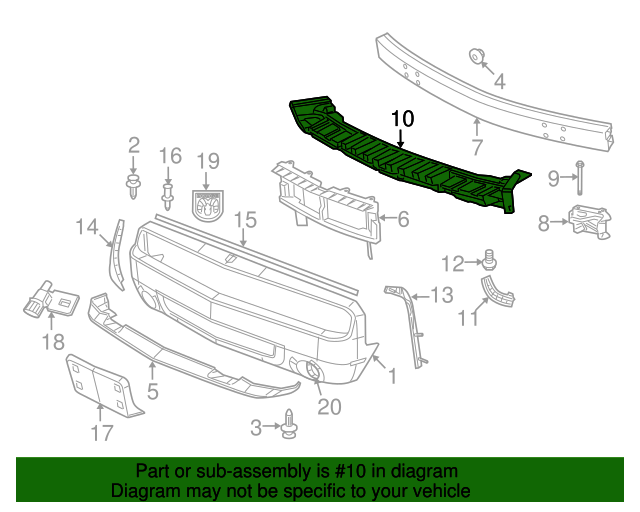 2008-2014 Dodge Challenger Energy Absorber 5028810AB | TascaParts.com