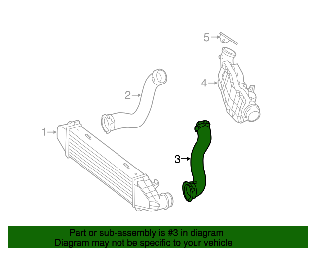 204-528-65-82 - Turbocharger Intercooler Pipe 2011-2013 Mercedes-Benz E ...