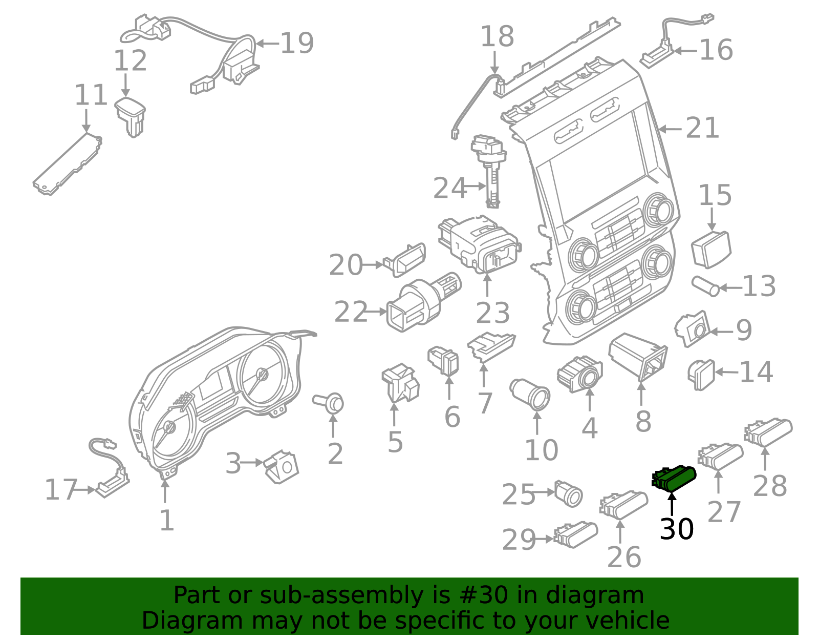 2015-2025 Ford Hazard Switch FL3Z-13350-AA | OEM Parts Online