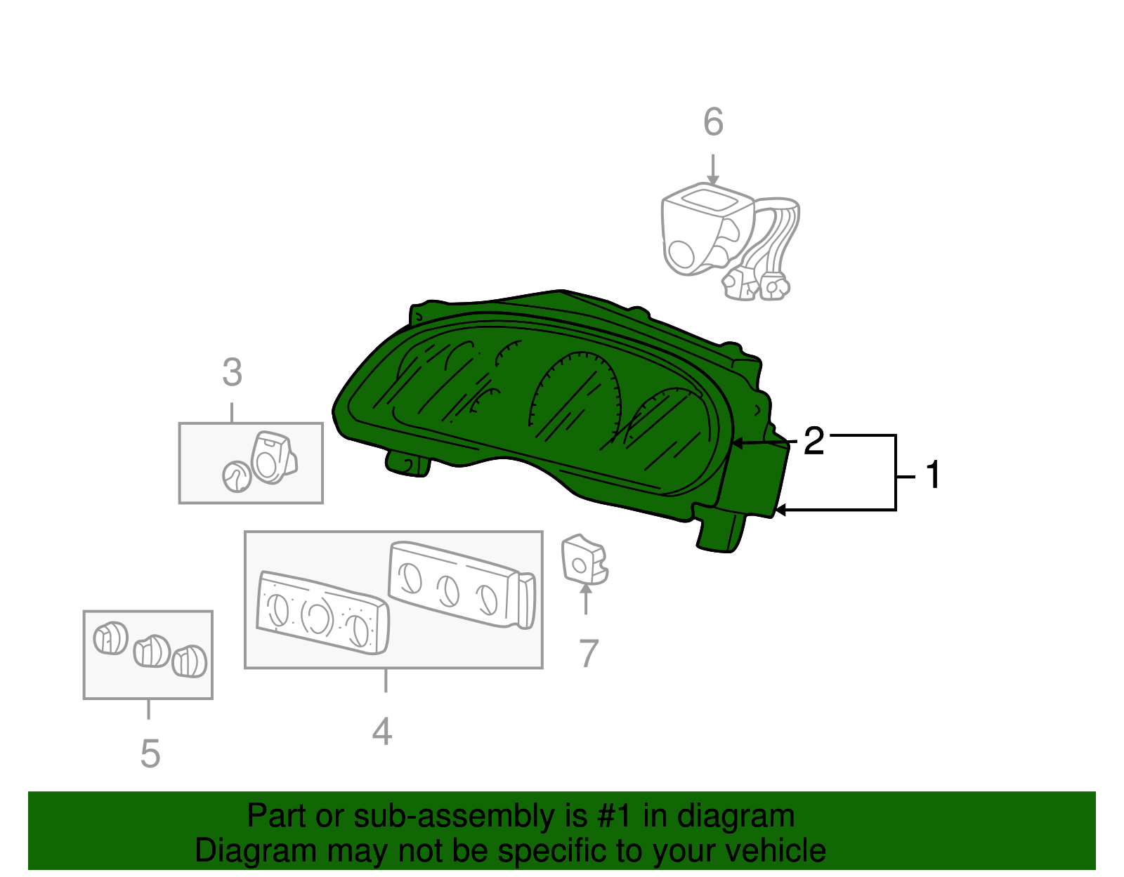 2005 Ford Excursion Instrument Cluster 5C7Z-10849-CA | TascaParts.com