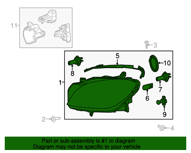 166-820-21-59 - Headlamp Assembly - Left - Halogen 2016-2019 Mercedes ...