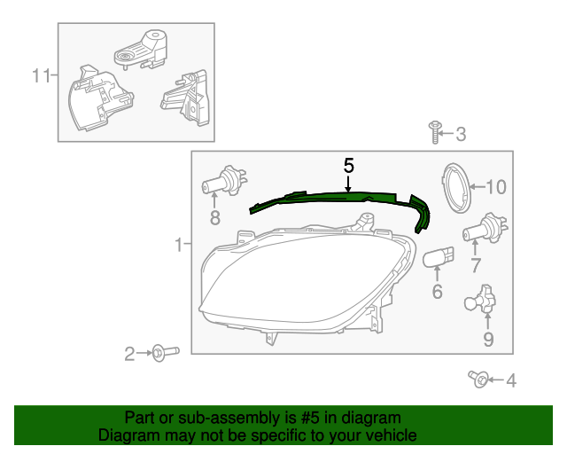 166-826-02-58 - Headlamp Assembly Seal 2016-2019 Mercedes-Benz ...