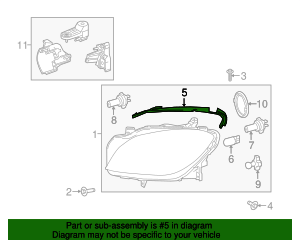 166-826-02-58 - Headlamp Assembly Seal 2016-2019 Mercedes-Benz ...
