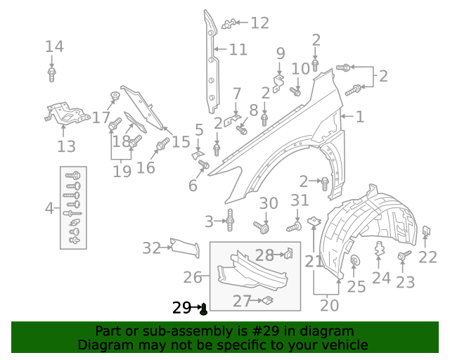 N-912-516-01 - Center Shield Mount Bolt 2017-2024 Audi | AutoNation Parts