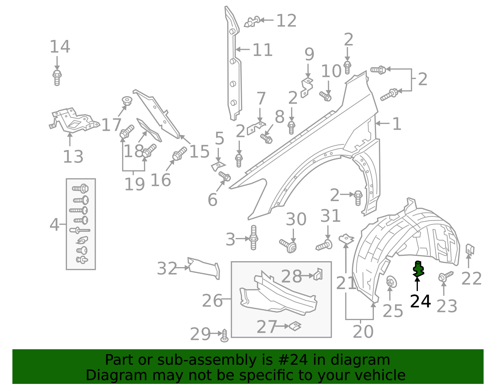 2017-2025 Audi Ft Fender Liner Rivet WHT-004-750 | Audi USA Parts