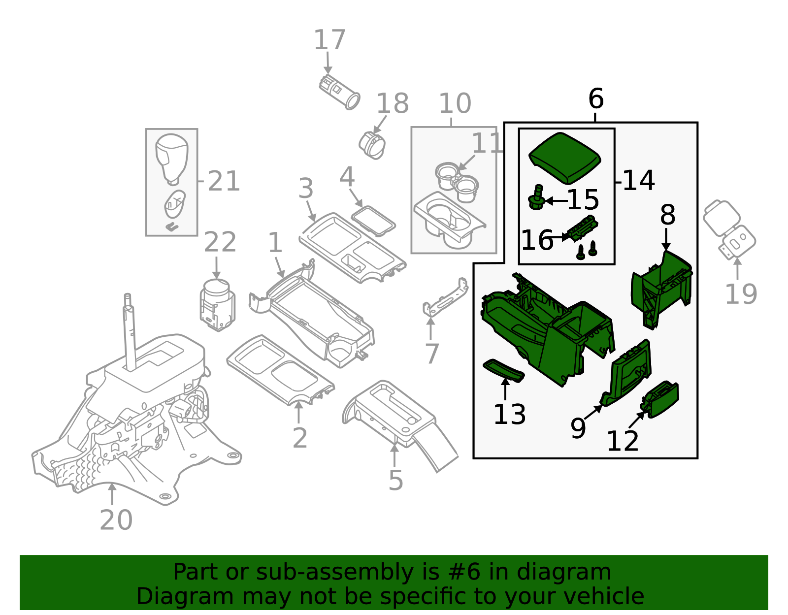 2013-2016 Nissan Frontier Rear Console 96910-9BF3A | Nissan Parts Central