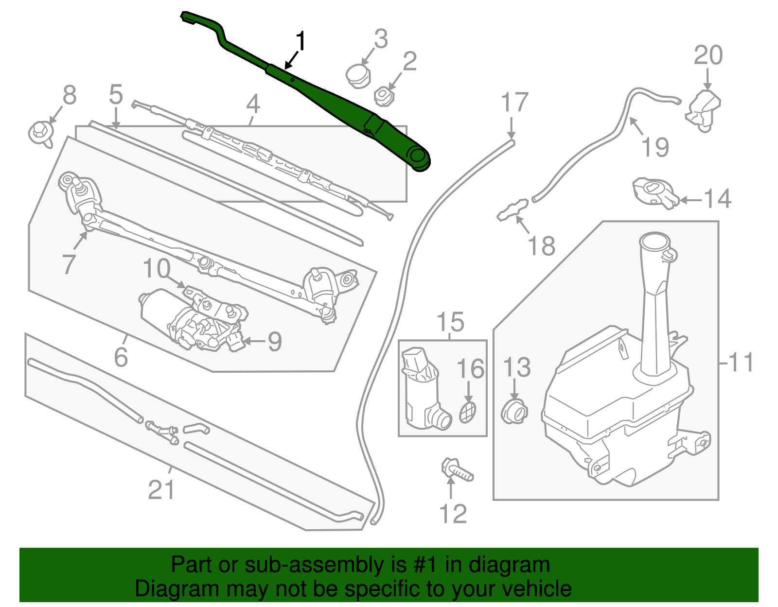 2010-2013 Kia Wiper Arm 98320 1M000 | Genuine OEM Kia Parts