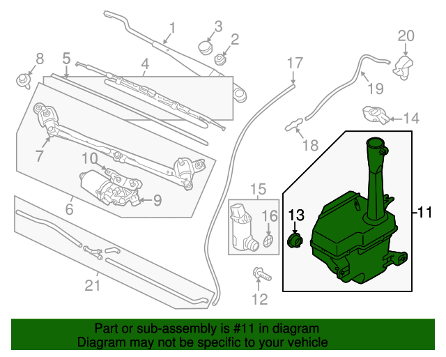 2010 Kia Washer Fluid Reservoir 98620-1M000 | OEM Parts Online