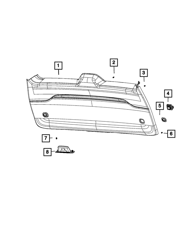2022-2023 Jeep Wagoneer Lift-Gate Trim Lower Panel 6LF69TX7AD | Mopar ...