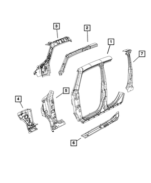 2015-2020 Mopar Sill Reinforcement, Right 68475503AA | Mopar Estores