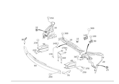 Front Reinforcement and Radiator Support for 2014 Mercedes-Benz C 63 ...