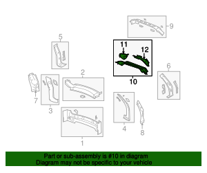 2007-2017 GM Back Body Opening Upper Inner Panel 25838277 ...