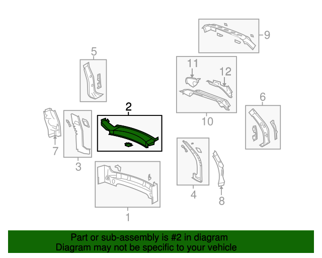 2007-2017 GM Back Body Opening Frame Lower Inner Panel 15261787 | OEM ...