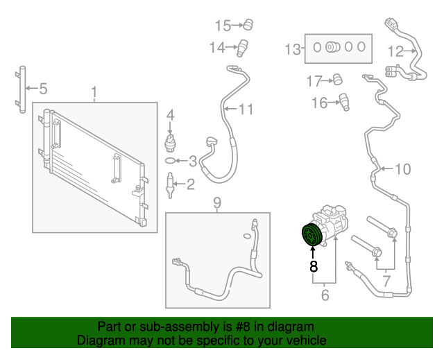 8K0-260-810-H - A/C Compressor Clutch Pulley 2009-2016 Audi | Audi OEM ...