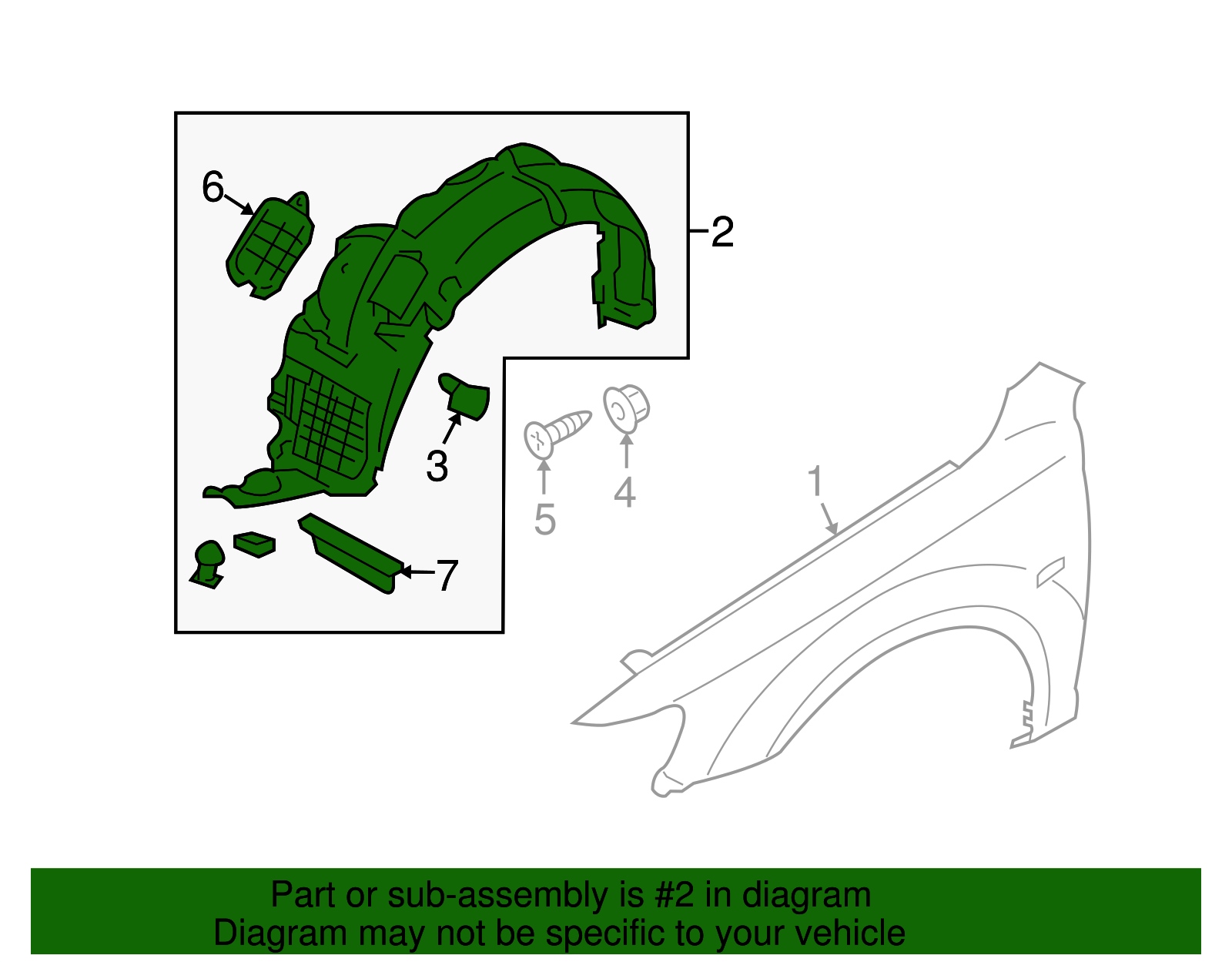 Hyundai - 86812-3L000 - Fender Liner - 2006-2010 Hyundai Azera | OEM ...