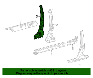 2016-2022 Lexus Inner Center Pillar 61307-0E070 | OEM Parts Online