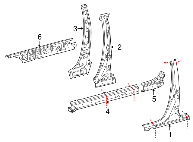 2016-2022 Lexus Inner Center Pillar 61307-0E070 | OEM Parts Online
