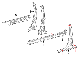 2016-2022 Lexus Inner Center Pillar 61307-0E070 | OEM Parts Online