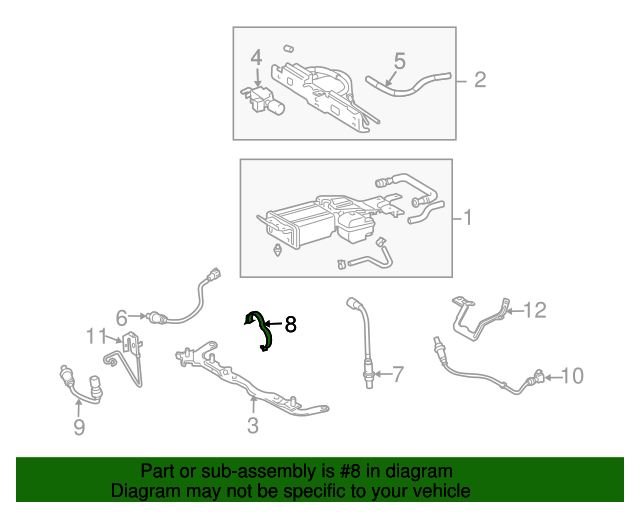 2008-2010 Toyota Highlander Oxygen Sensor Clip 87616-07010 | Toyota Parts