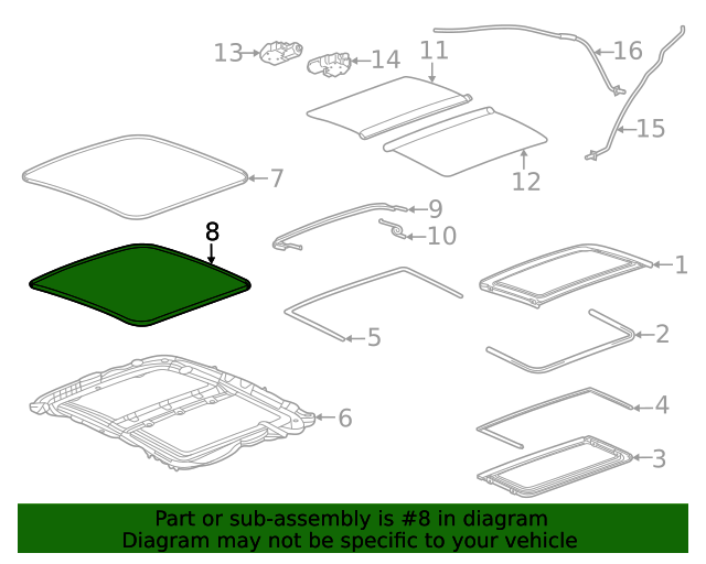 84400416 - Sunroof Window Seal GM 2020-2024 Cadillac CT5 | Parts for ...