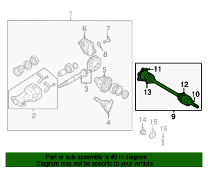 2009-2017 Infiniti Axle Assembly 39600-1CC0B | OEM Parts Online