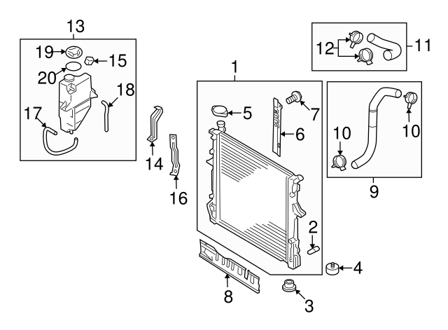 25428-2J000 - Reservoir Lower Bracket 2009 Kia Borrego | Kia.Parts Store