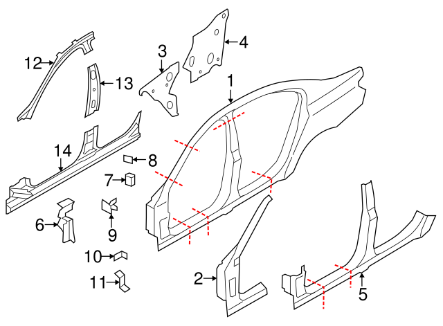 2011-2015 BMW Left interior column A 41-10-7-204-081 | AutoNation Parts
