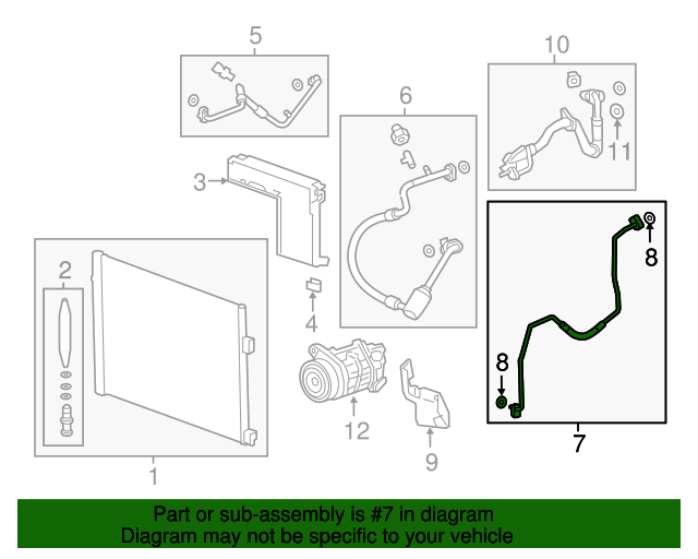 2016-2020 Cadillac CT6 Air Conditioning Condensor and Evaporator Hose ...