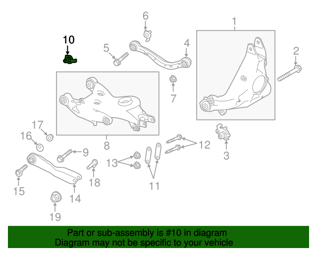 Genuine OEM Ft Lower Control Arm Nut Part# LR188116 Fits 2013-2023 Land ...