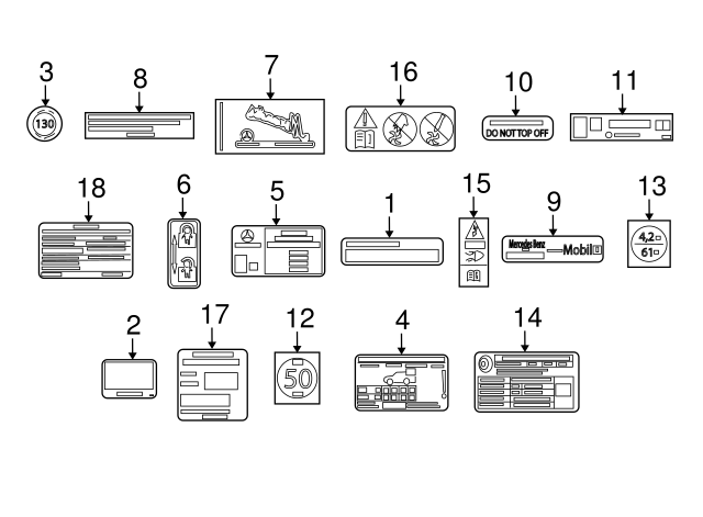 273-221-08-02 - Emission Label 2010-2011 Mercedes-Benz E 550 ...