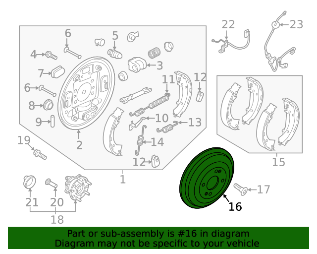 58411-0U000 - Brake Drum 2018-2023 Kia Rio | Kia.Parts Store