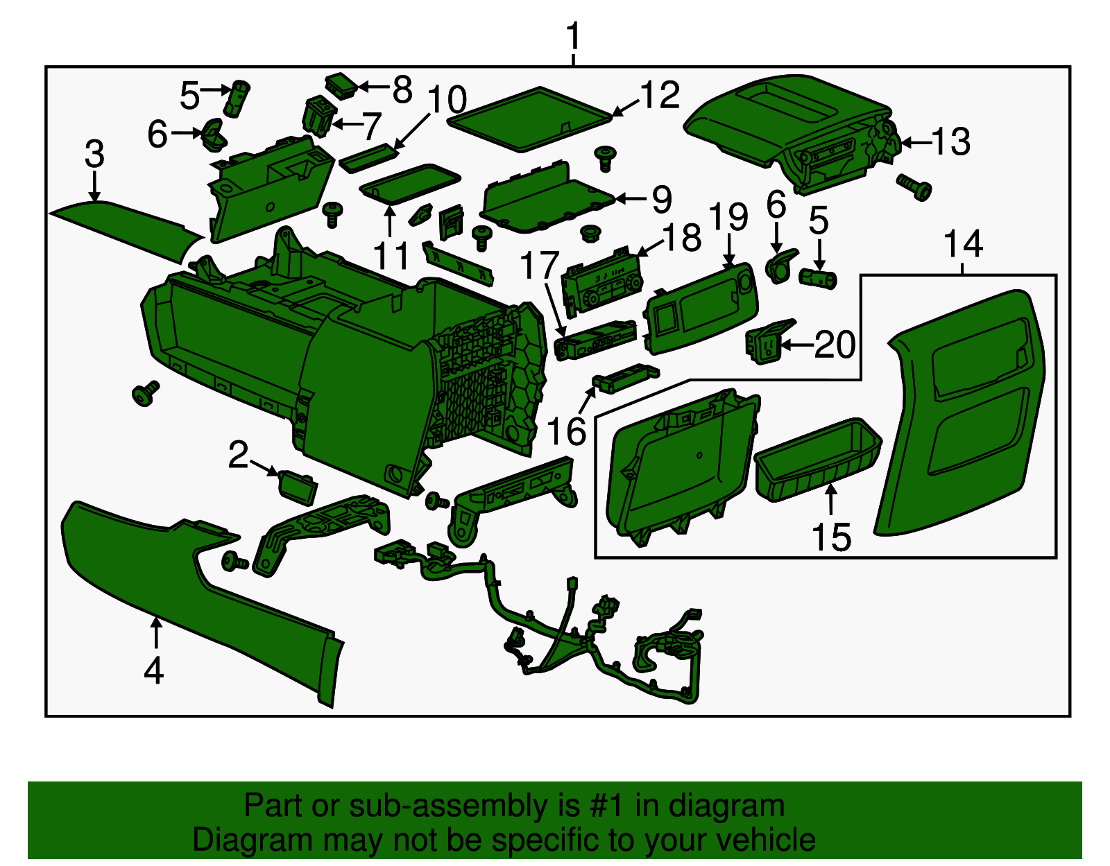 2017 GMC Yukon Console Assembly 84204984 GM | GMPartsDirect.com