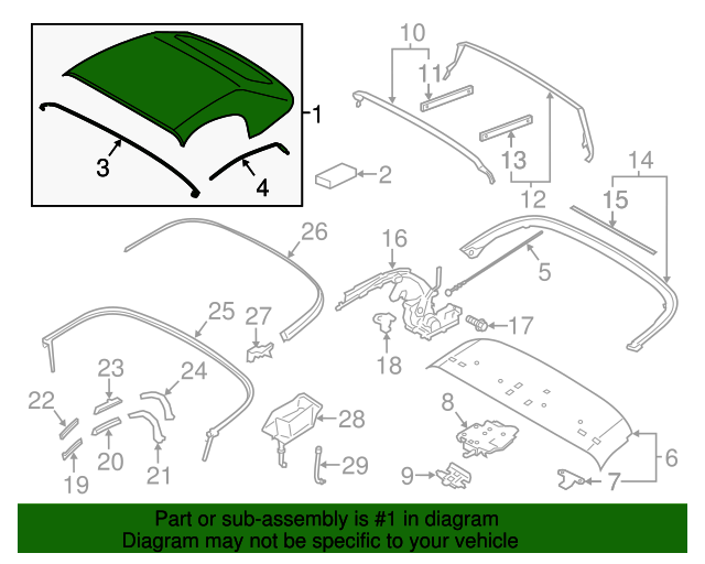 2013-2023 Porsche Top Cover 981-561-015-06-L25 | Porsche Burlingame Parts
