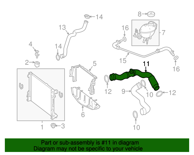 204-501-96-82 - Upper Hose 2012-2015 Mercedes-Benz C 250 | Mercedes ...