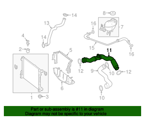204-501-96-82 - Upper Hose 2012-2015 Mercedes-Benz C 250 | Mercedes ...