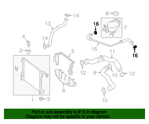 016-997-24-45 - Engine Coolant Overflow Hose Seal 2010-2016 Mercedes ...