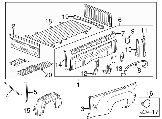 2007-2014 GM Passenger Side Truck Bed Panel 22875338 GM | GMPartsDirect.com