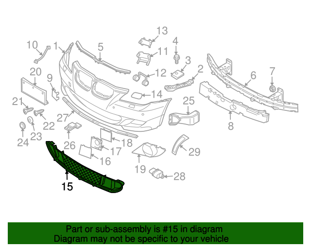 51117896586 - 2008-2010 BMW Lower Grille (51-11-7-896-586) | BMW of ...
