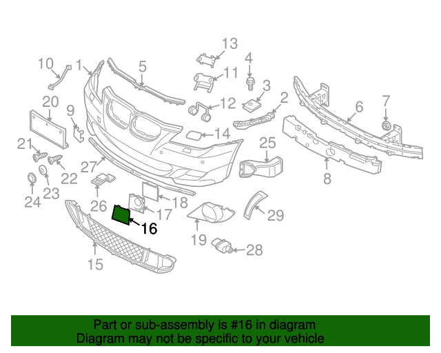 Genuine BMW 51-11-7-897-184 | Lower Grille | FREE Shipping on Most ...