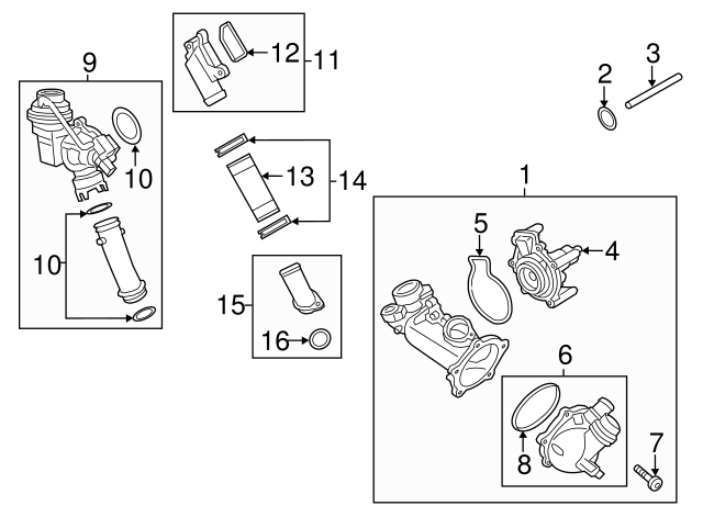 079-121-137-M - Engine Coolant Outlet Flange 2013-2018 Audi | Audi OEM ...
