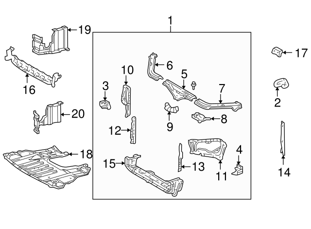 51441-30250 - Radiator Support Splash Shield 1998-2005 Lexus ...