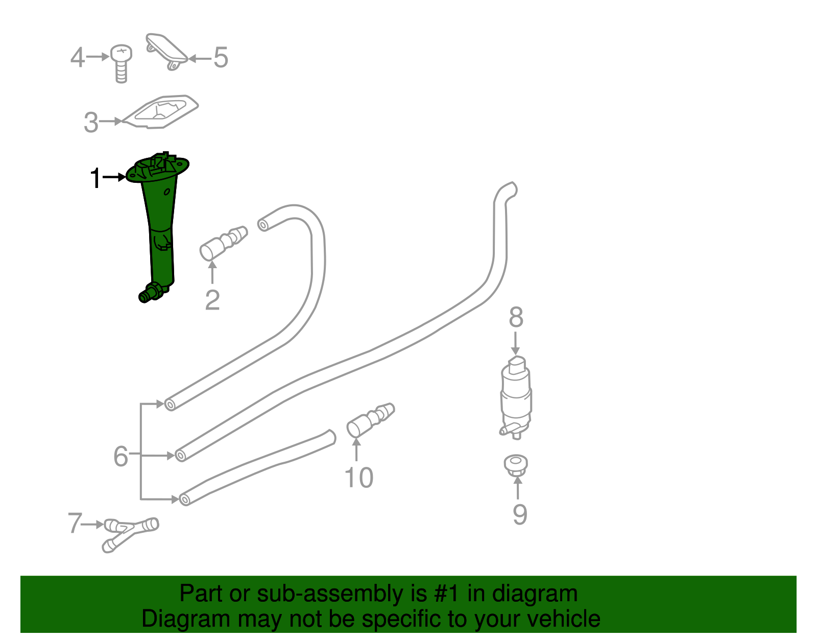 2015-2018 Porsche Cayenne Headlight Washer Nozzle 958-628-161-10 ...