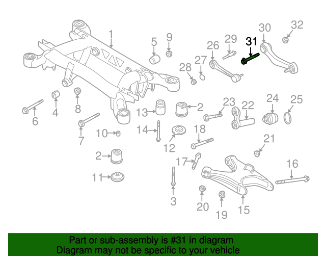 Genuine BMW 33-32-1-139-132 | Rear Lateral Arm Bolt | FREE Shipping on ...