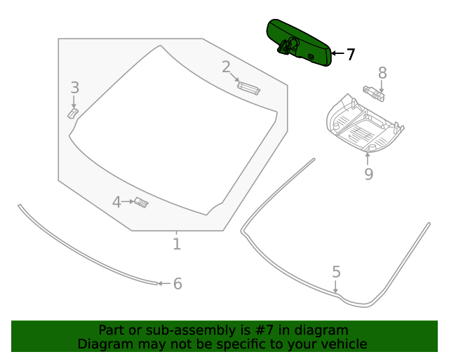 2016-2022 Nissan Mirror Inside 96321-ZB00A | My Nissan Part