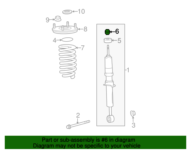 1996-2024 Toyota Top Nut 90177-A0007 | Toyota Parts Center