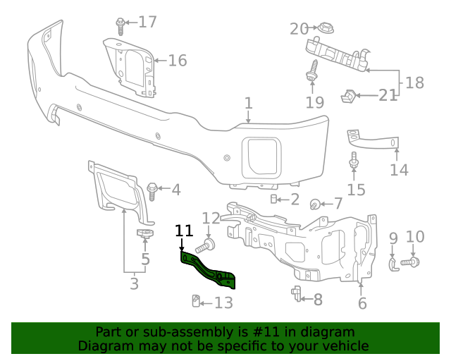 2020-2023 GMC Front Driver Side Bumper Impact Bar Bracket 84683448 GM ...