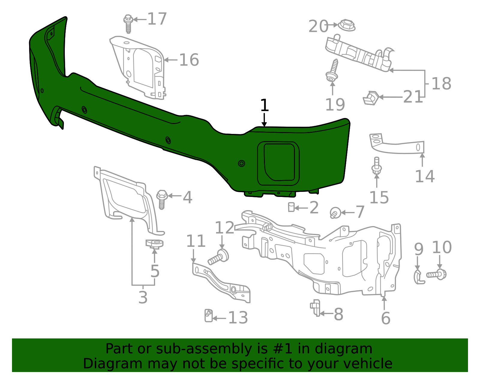 2020-2023 GMC Front Bumper Impact Bar 84683444 GM | GMPartsDirect.com